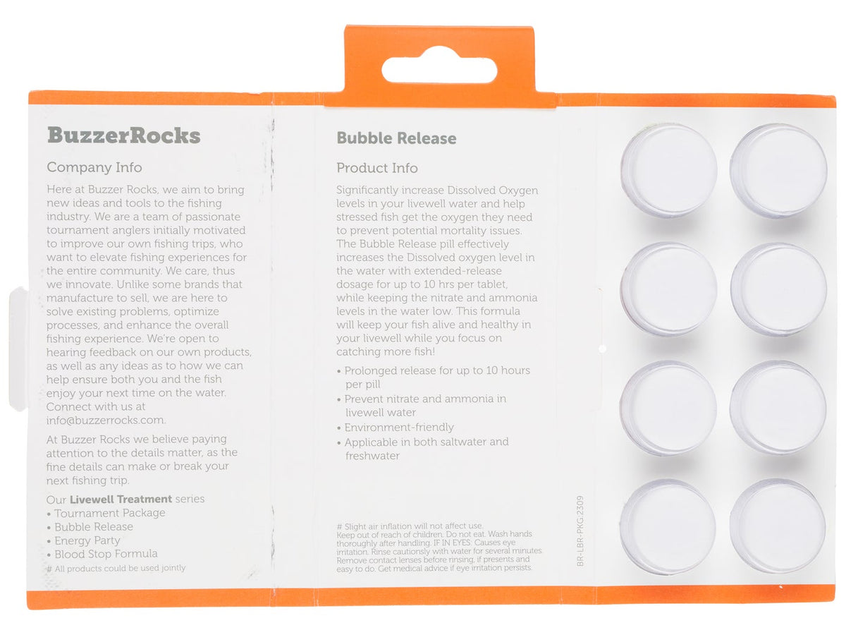 BuzzerRocks Livewell Treatment Bubble Release – Tackle Addict